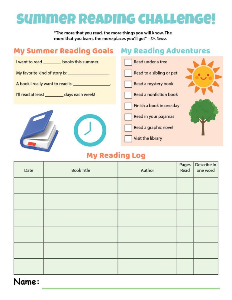 Free Summer Reading Challenge Printable for Rising 4th Graders – Living ...